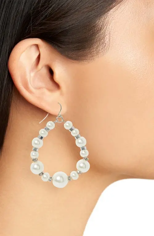 CRISTABELLE Crystal And Faux Hoop Earrings