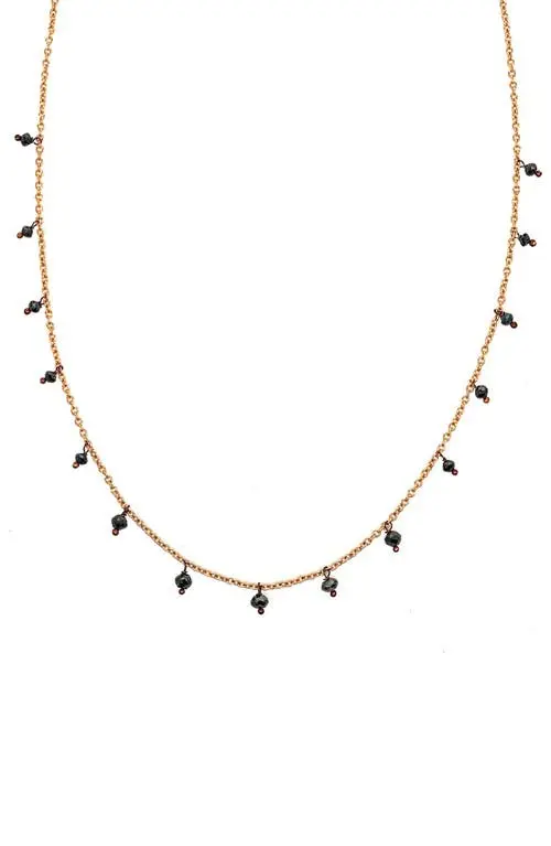 Sethi Couture Black Diamond Drop Necklace - Rose Gold/diamond