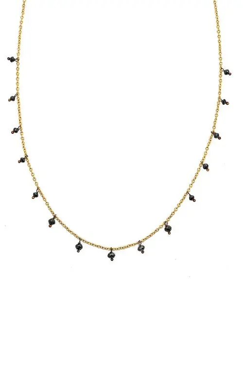 Sethi Couture Black Diamond Drop Necklace - Yellow Gold/diamond