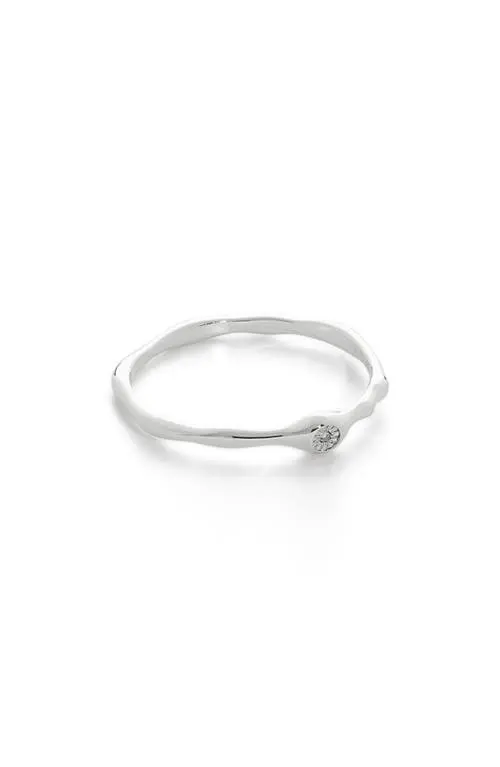 Monica Vinader Siren Mini Diamond Stacking Ring - Sterling Silver