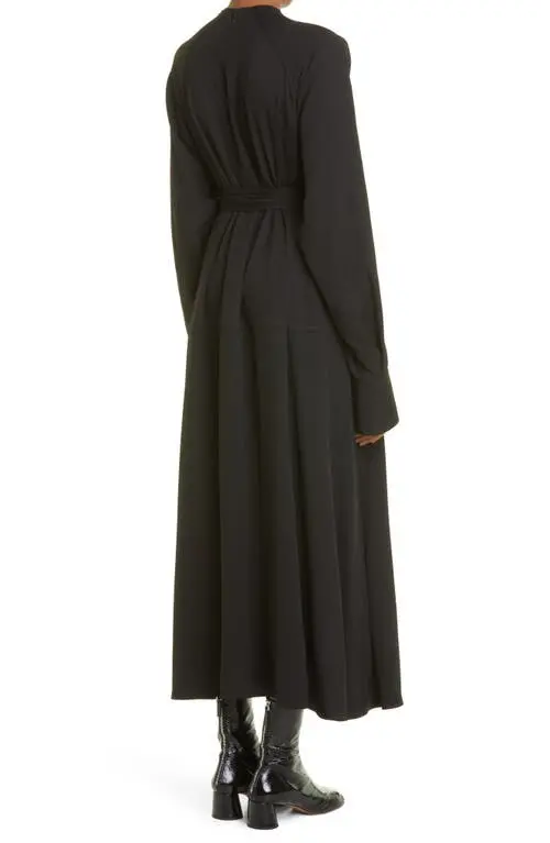 Proenza Schouler Buttoned Long Sleeve Belted Midi Dress