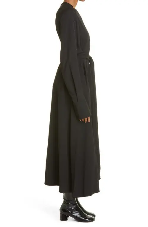 Proenza Schouler Buttoned Long Sleeve Belted Midi Dress