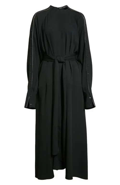Proenza Schouler Buttoned Long Sleeve Belted Midi Dress