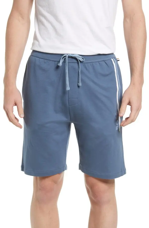 BOSS Essential Cotton Pajama Shorts - Bering Sea Blue