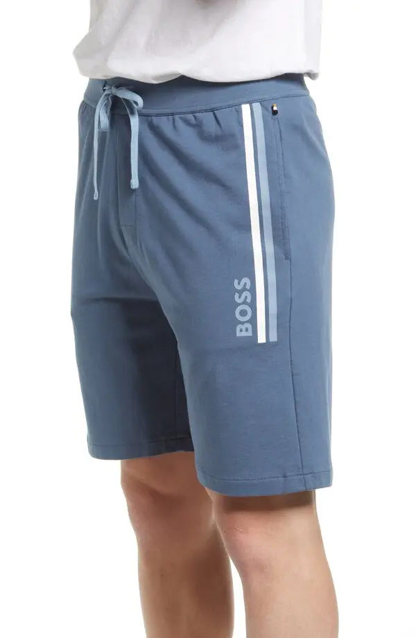 BOSS Essential Cotton Pajama Shorts - Bering Sea Blue