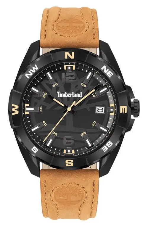 Timberland Millinocket Leather Strap Watch - Wheat