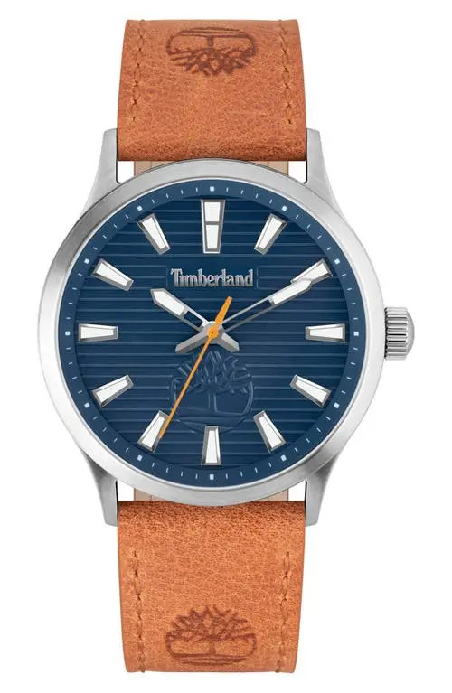 Timberland Trumbull Leather Strap Watch - Brown