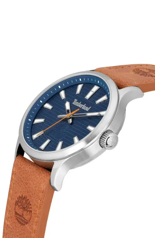 Timberland Trumbull Leather Strap Watch - Brown