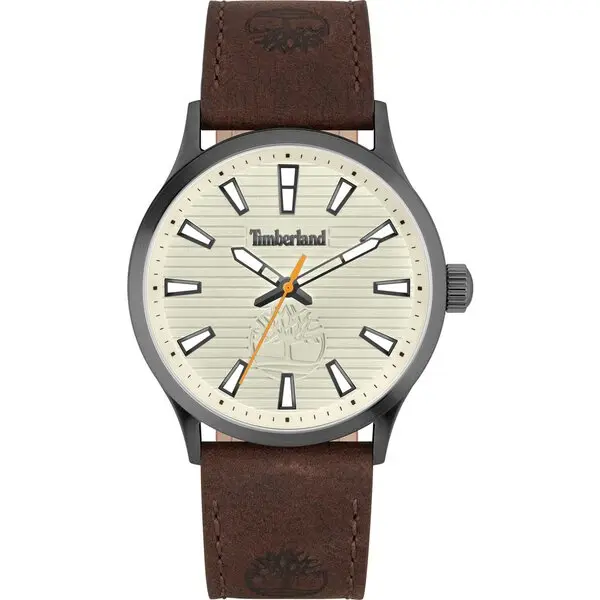 Timberland Trumbull Leather Strap Watch - Dark Brown