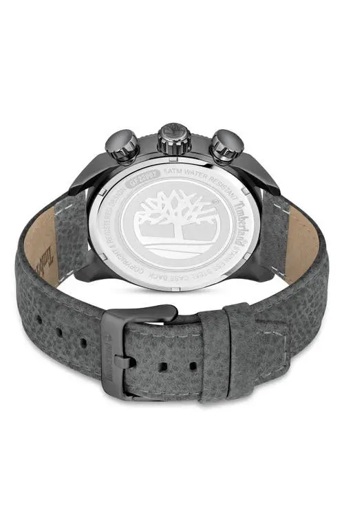 Timberland Hadlock Multifunction Leather Strap Watch