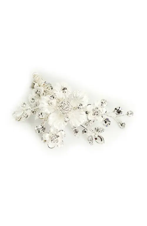 Brides & Hairpins Alessandra Floral Crystal Clip - Silver