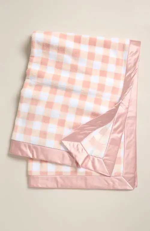 Nordstrom Baby Print Plush Blanket - Pink Lotus Gingham