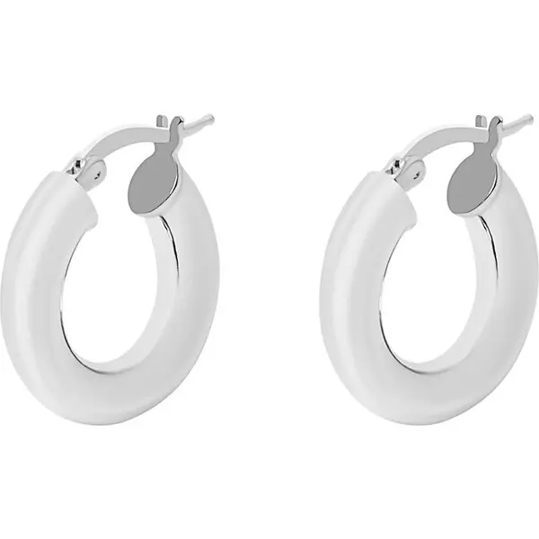 Argento Vivo Tube Huggie Hoop Earrings - Silver