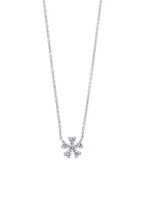 Bony Levy Diamond Flower Pendant Necklace - 18k White Gold