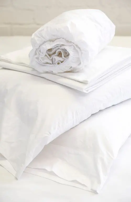 POM POM AT HOME Cotton Percale Sheet Set - White