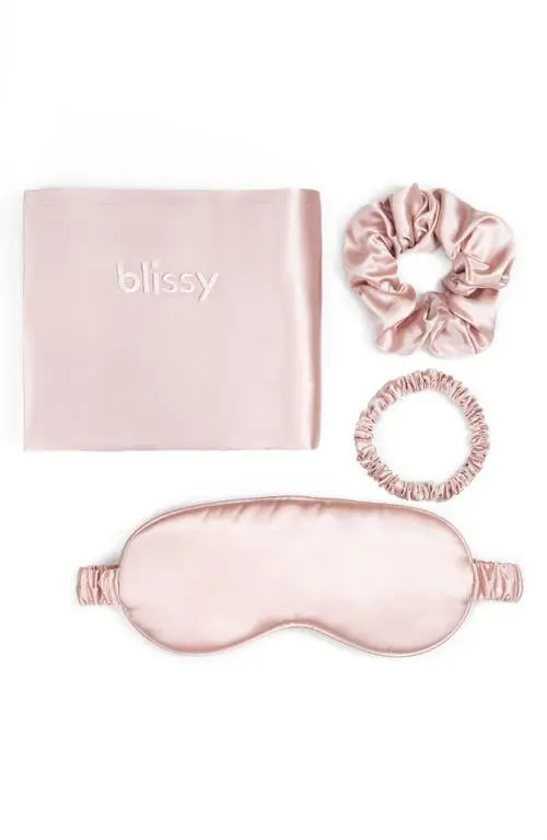 BLISSY Dream 4-piece Mulberry Silk Set - Pink