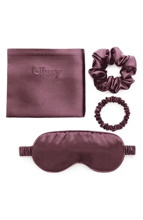 BLISSY Dream 4-piece Mulberry Silk Set - Plum