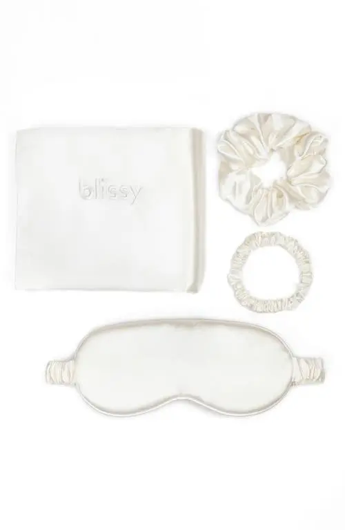 BLISSY Dream 4-piece Mulberry Silk Set - White