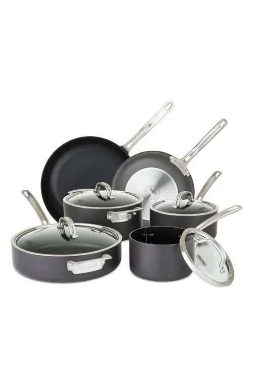 VIKING 10-piece Hard Anodized Nonstick Cookware Set - Black