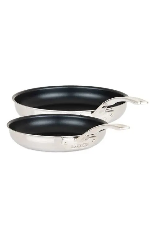 VIKING Set Of 2 3-ply Nonstick Fry Pans - Stainless Steel