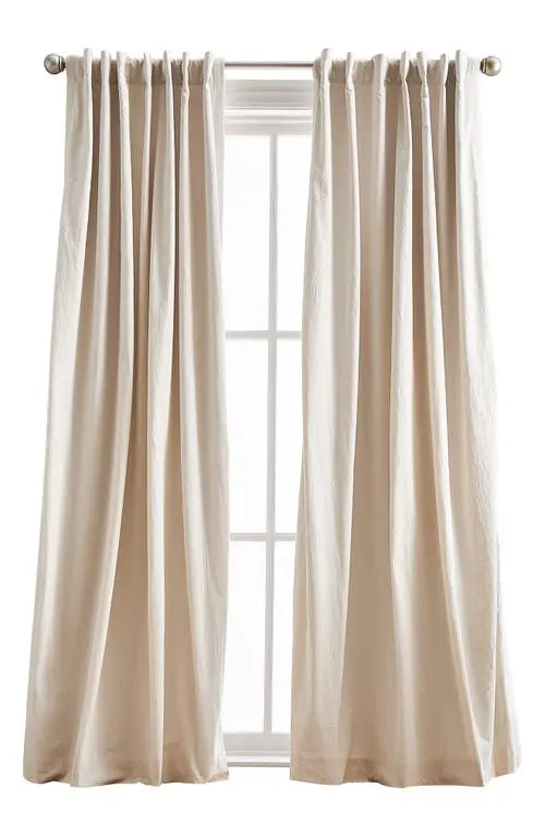 PERI HOME Sanctuary Set Of 2 Lined Curtain Panels - Linen