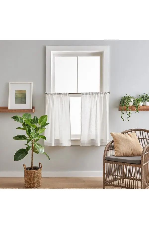 PERI HOME Set Of 2 Tier Curtain Panels - White