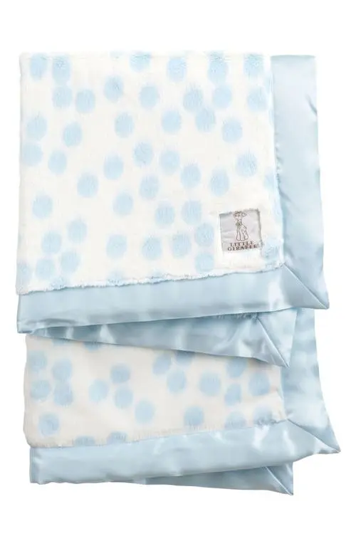 LITTLE GIRAFFE Confetti Satin Trim Blanket - Blue