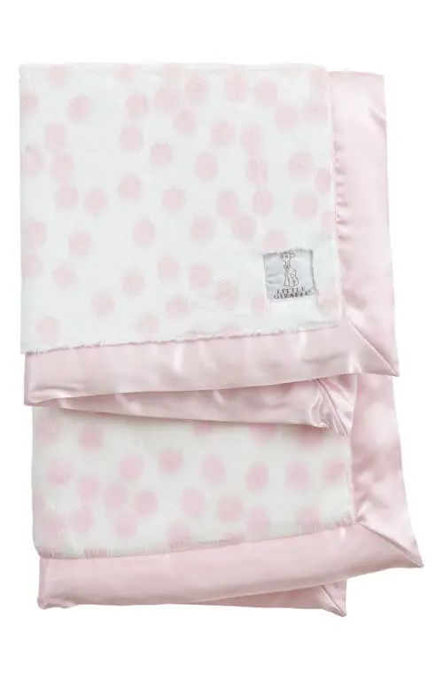 LITTLE GIRAFFE Confetti Satin Trim Blanket - Pink