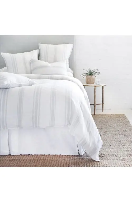 POM POM AT HOME Jackson Stripe Linen Duvet Cover - White/ocean