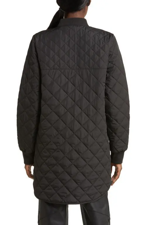 Zella Quilted Recycled Polyester Longline Jacket - Black