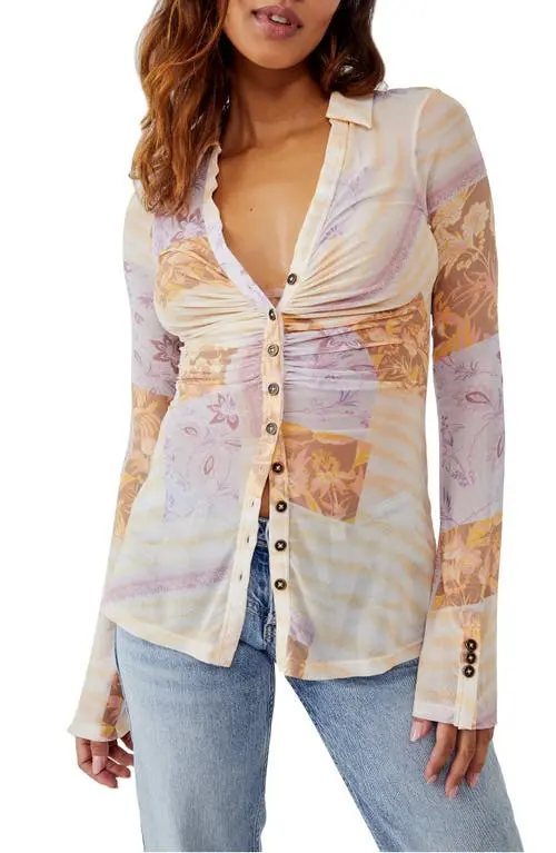 Free People Floral Button-up Shirt