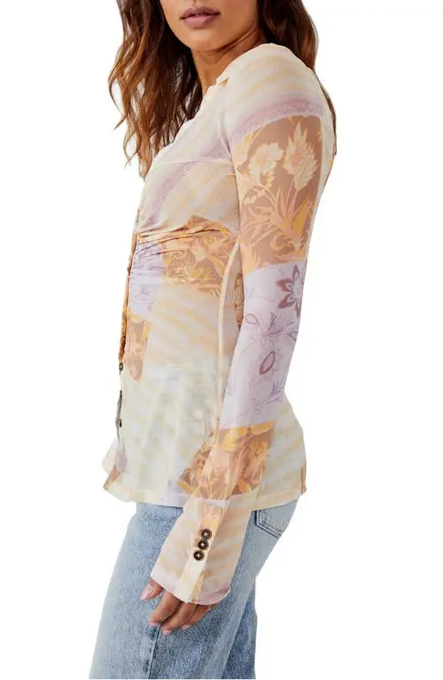 Free People Floral Button-up Shirt