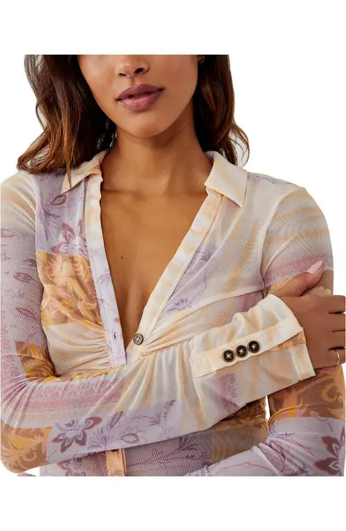 Free People Floral Button-up Shirt