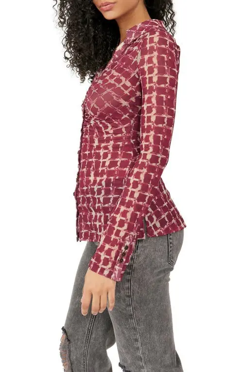 Free People Floral Button-up Shirt