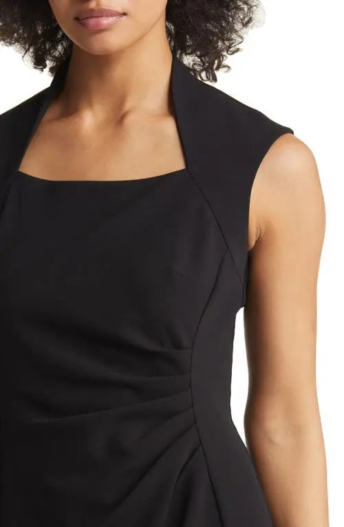 TAHARI ASL Ruched Cap-sleeve Sheath Dress