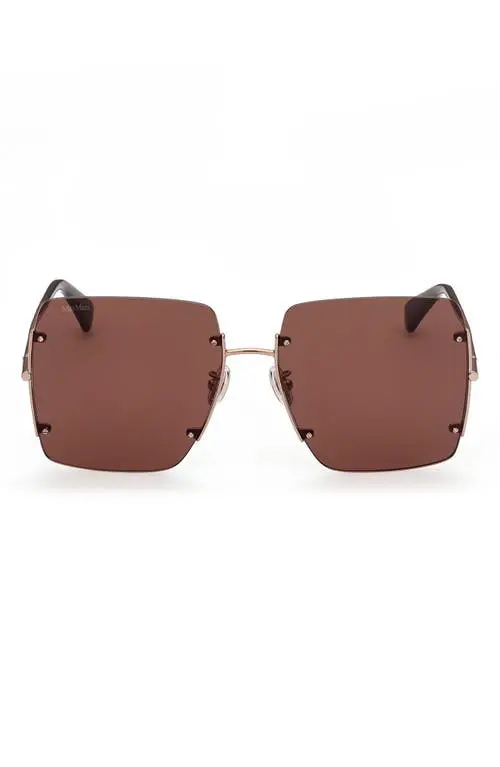 Max Mara 60mm Geometric Sunglasses - Bronze/other/brown