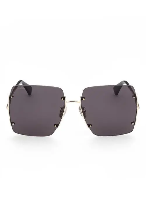 Max Mara 60mm Geometric Sunglasses - Gold / Smoke