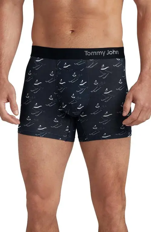Tommy John 4-inch Cool Cotton Boxer Briefs - Sprcd Up Blck Bty