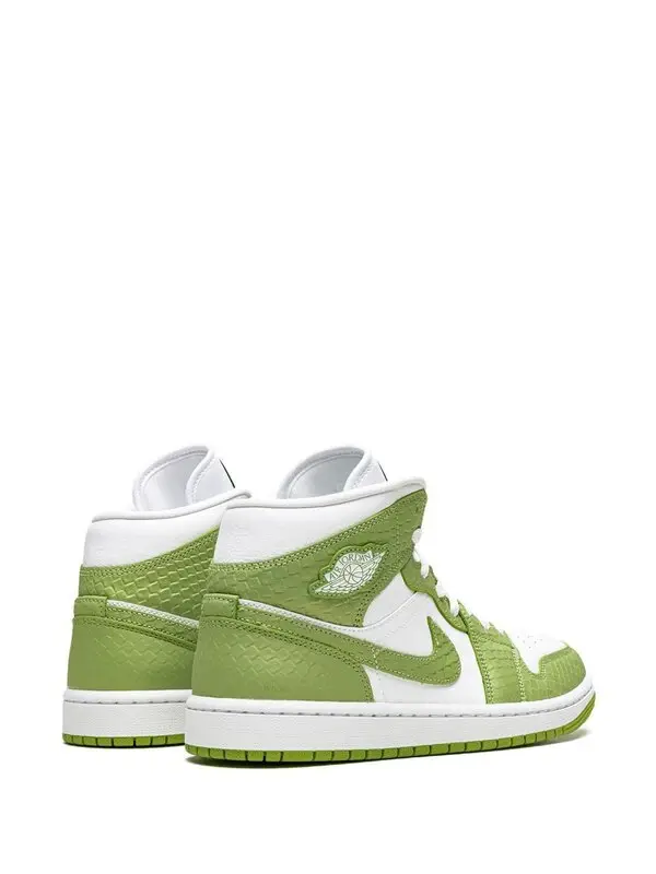 JORDAN Air 1 Mid Se Python Sneakers - Green