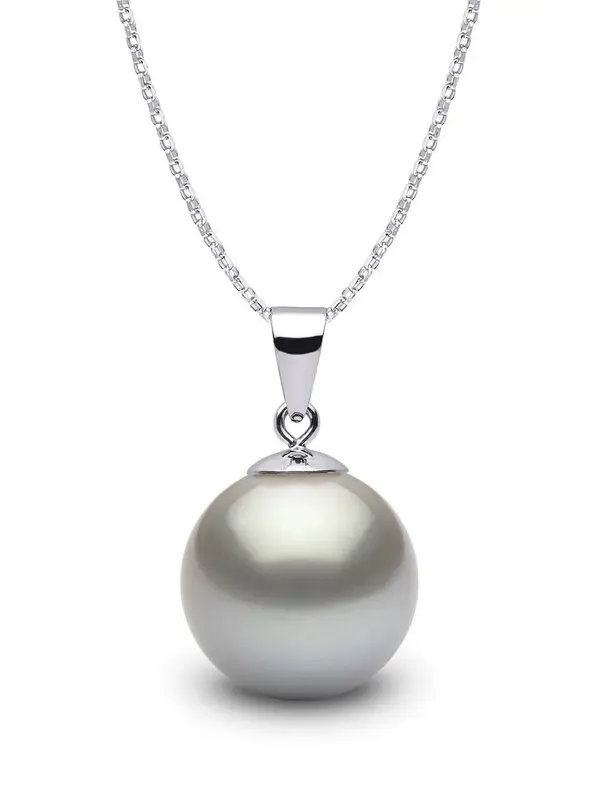 Yoko London 18kt White Gold Grey Tahitian Pearl Pendant Necklace - Silver