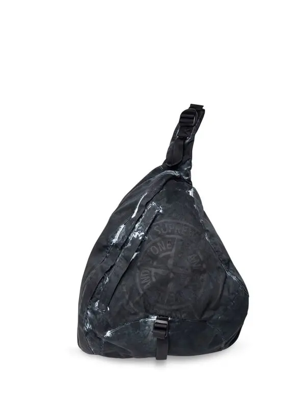 Supreme X Stone Island Printed Camo Shoulder Bag In Black - 18