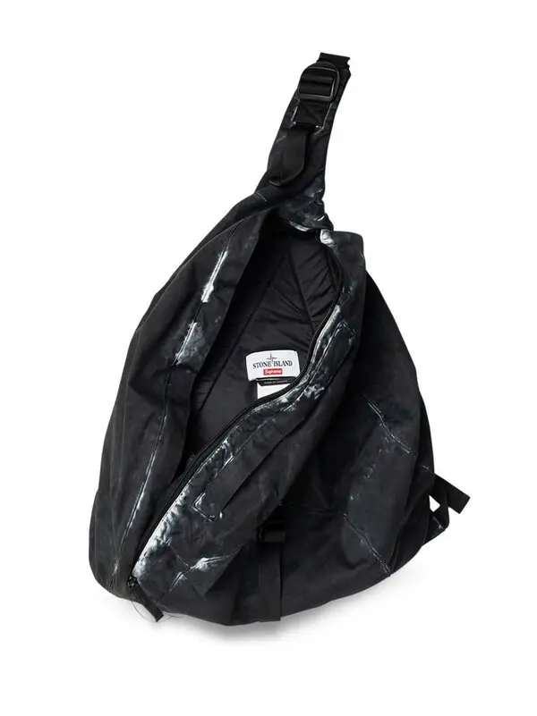 Supreme X Stone Island Printed Camo Shoulder Bag In Black - 18