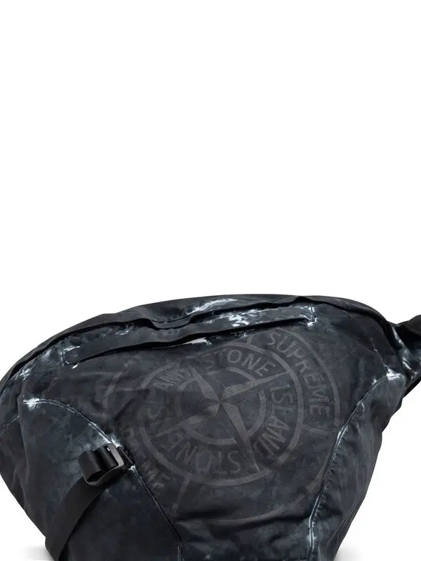Supreme X Stone Island Printed Camo Shoulder Bag In Black - 18