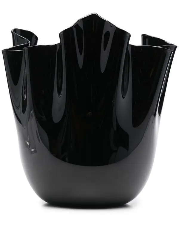VENINI Vaso-fazz Glass Vase - Black