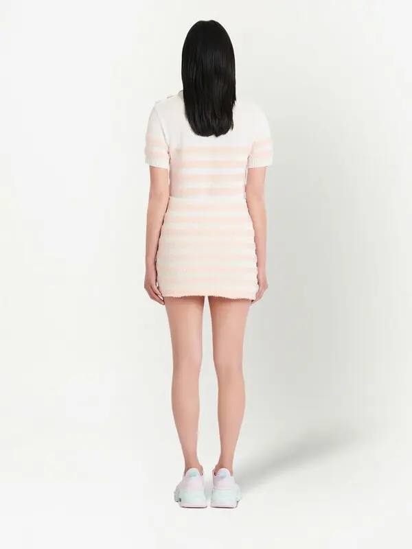 Balmain Striped Knitted Skirt