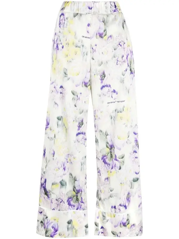 Off-White Floral-print Palazzo Pants