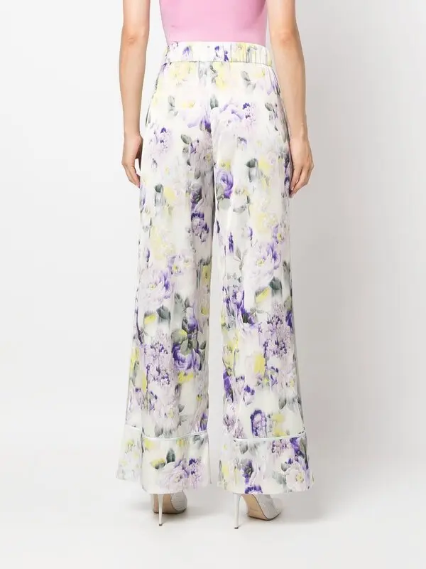 Off-White Floral-print Palazzo Pants