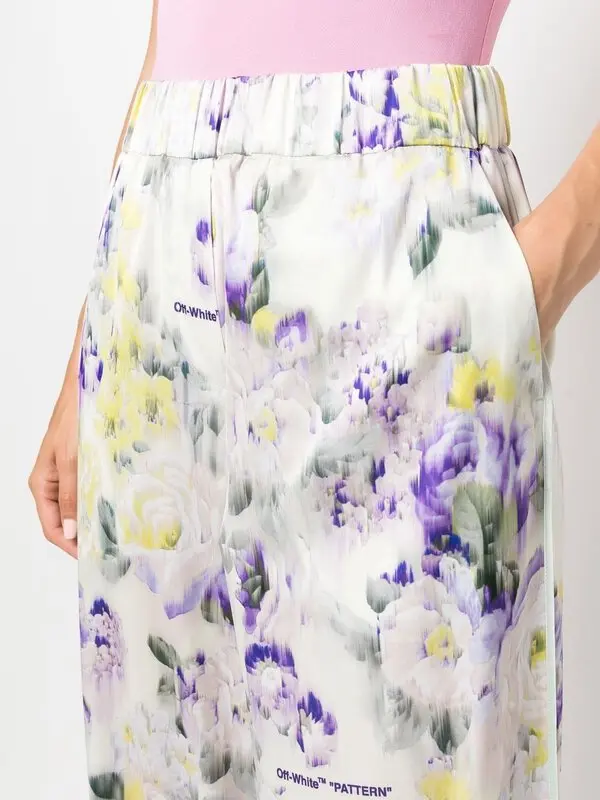 Off-White Floral-print Palazzo Pants