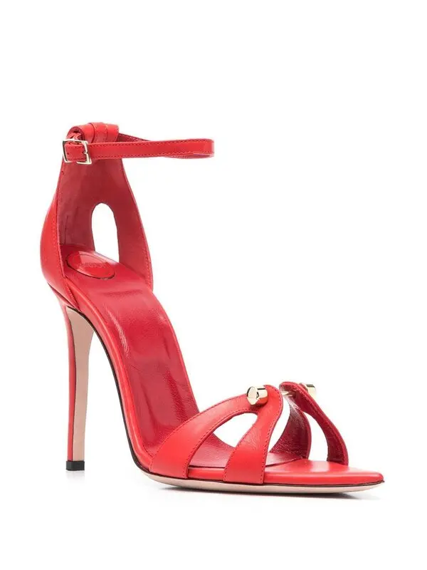 HARDOT Bar-detail 100mm Stiletto Sandals - Red