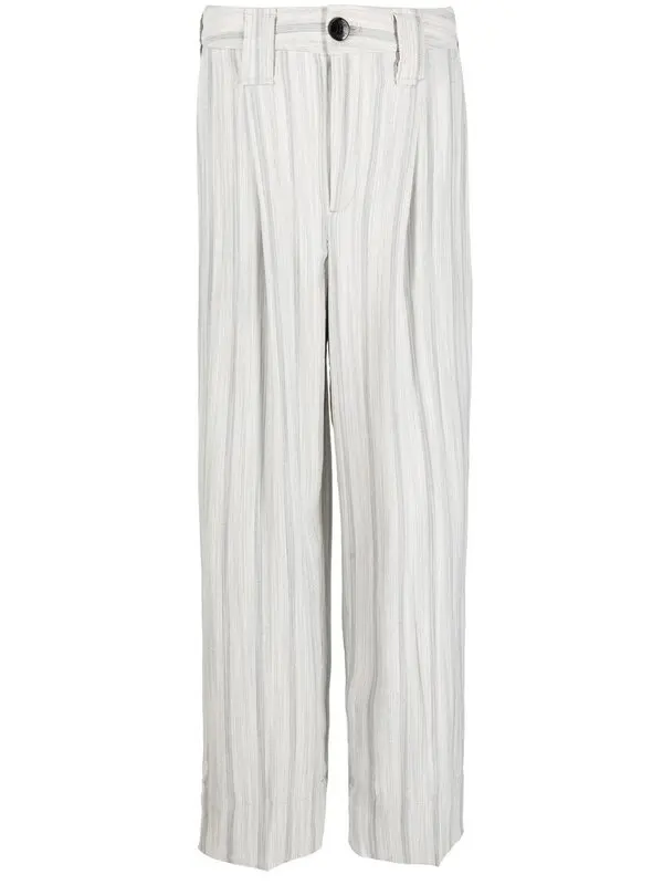 GANNI Striped Suiting Trousers - Grey